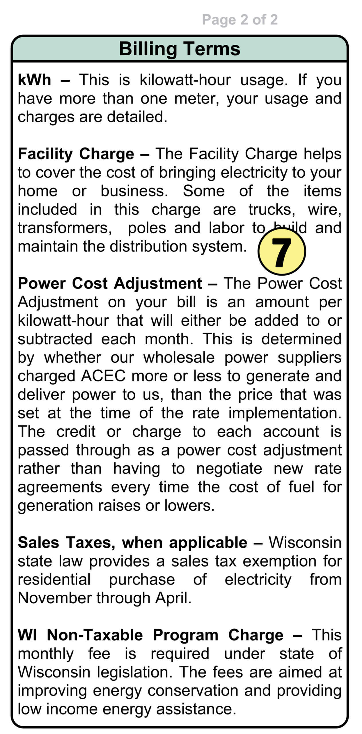 Understanding Your Bill - Adams-Columbia Electric Cooperative